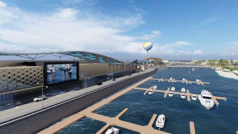Work continues on the development project of Al-Nawras Island